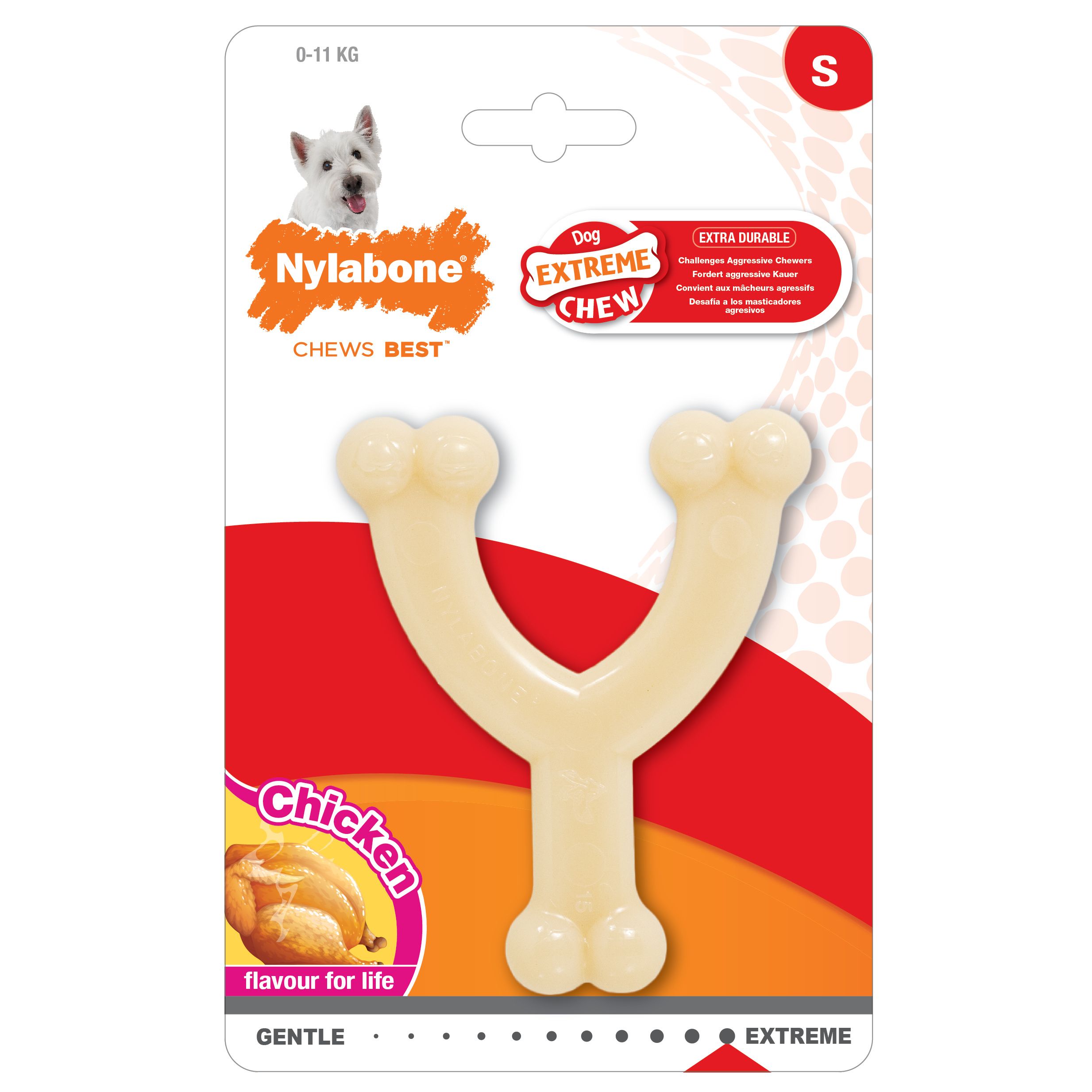 Nylabone Extreme Wishbone Chicken - wytrzymały gryzak dla psa, o smaku ...