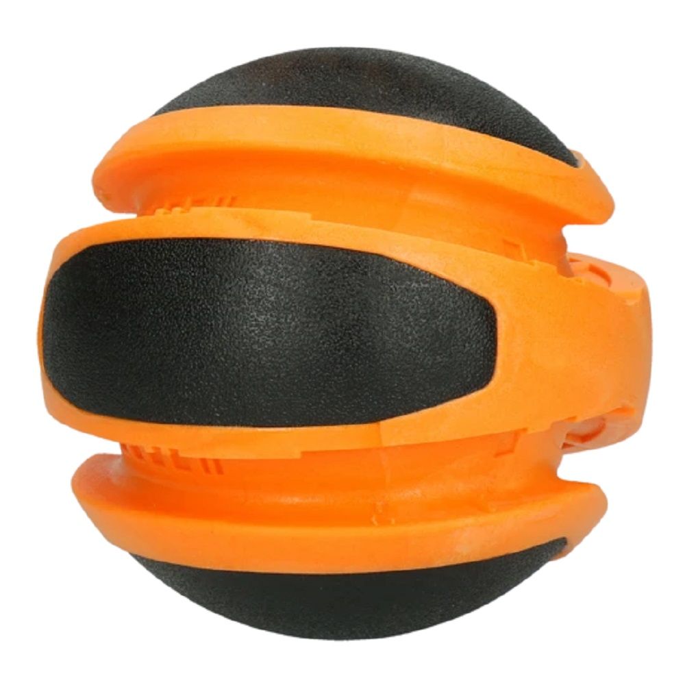 Dog Comets Sun 14cm - duża piłka dla psa, pomarańczowa, z rowkami