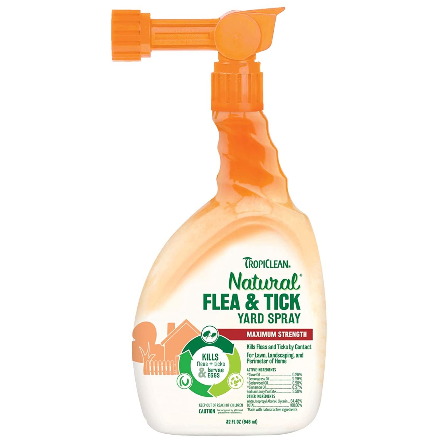 Tropiclean Natural Flea Tick Yard Spray 946ml spray do ogrodu na trawniki i woko domu do zabijania pche kleszczy