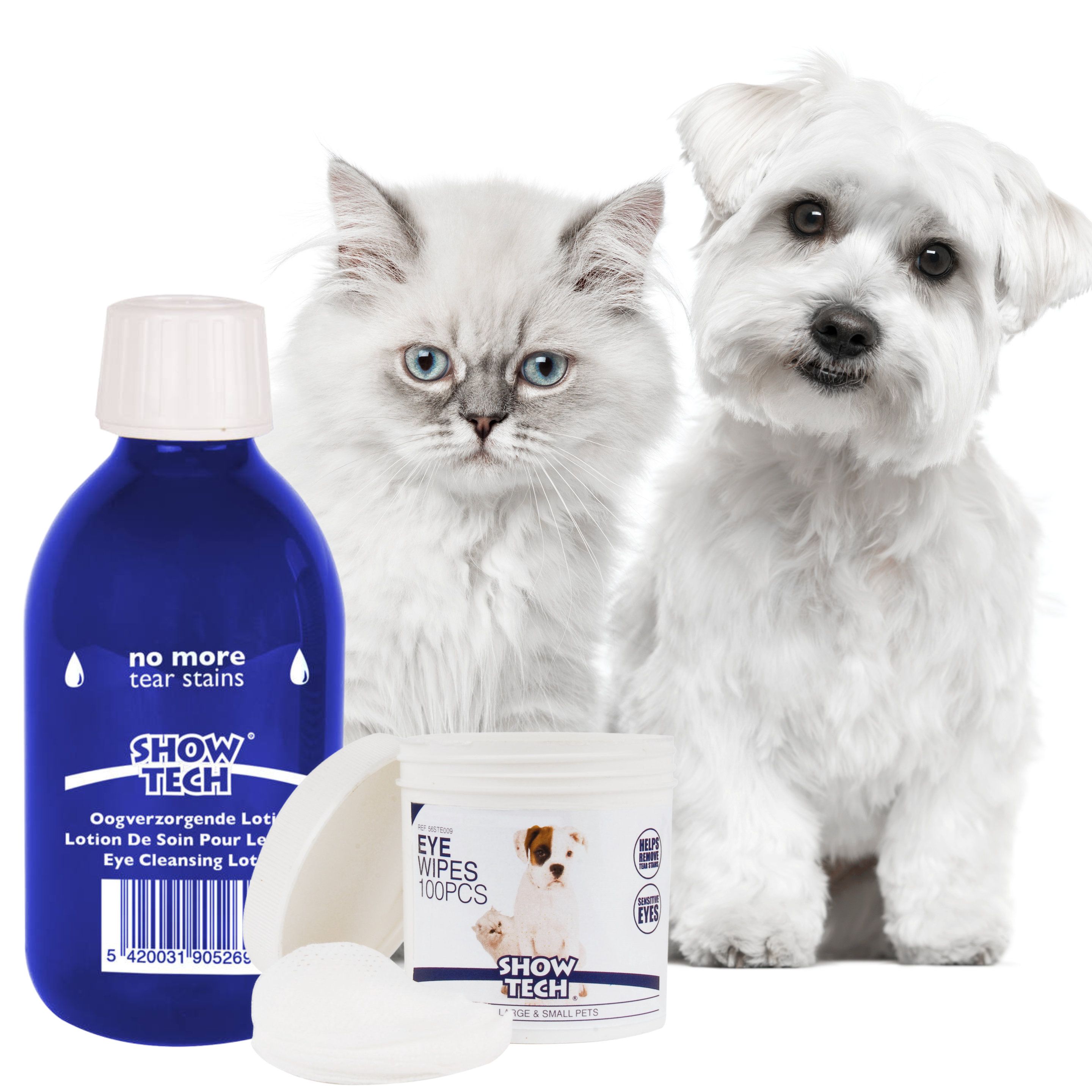 Show Tech No More Tear Stains 250ml + Show Tech Eye Wipes 100szt ...